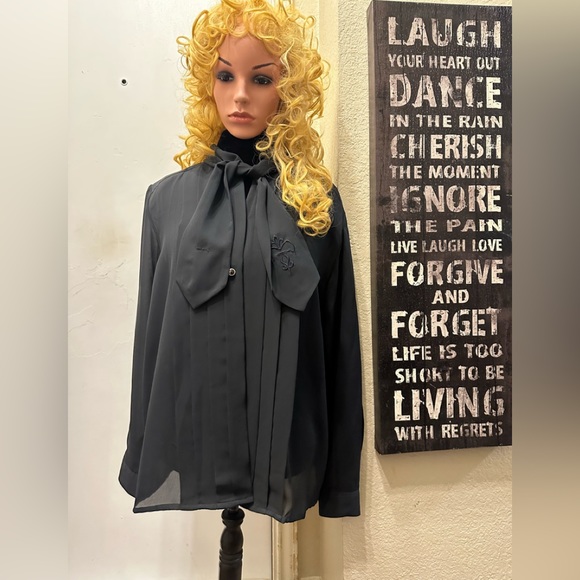 Laura & Jayne | Tops | New Black Laura Jayne Silky Blouse | Poshmark
